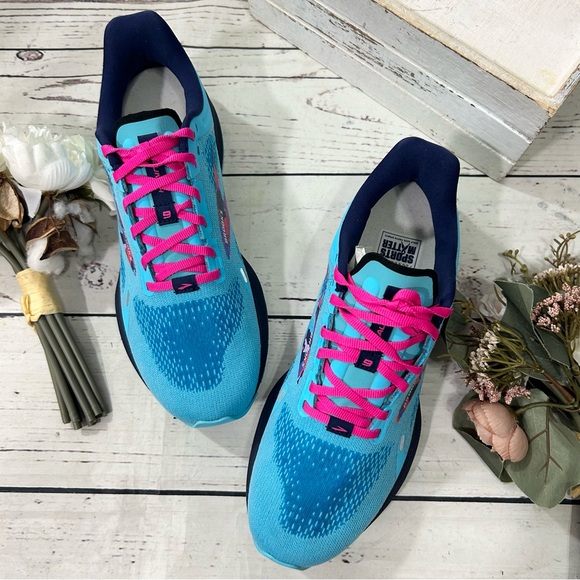 Brooks | Shoes | Brooks Launch 9 Blue Eclipse Pink Empower Running ...